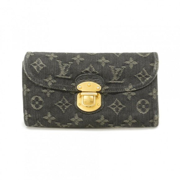 Louis Vuitton | Bags | Louis Vuitton Denim Noir Trifold Black ...